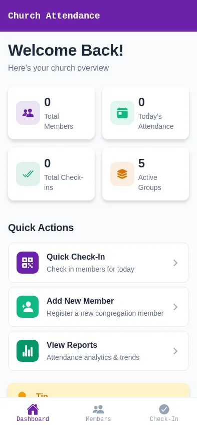 Church Attendance Tracker