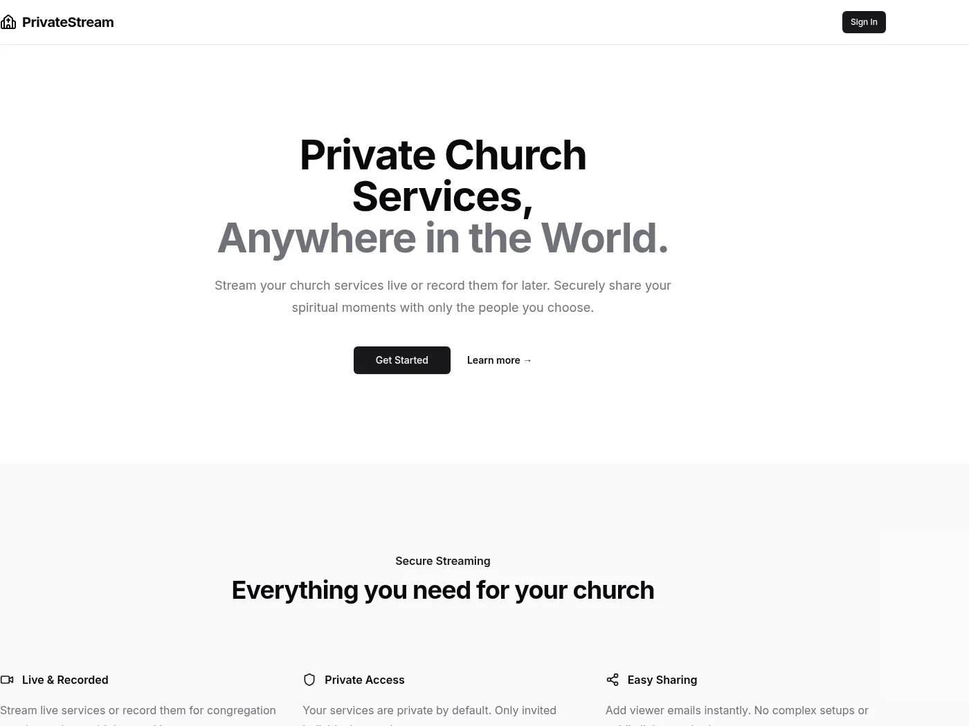 Private Church Streamer