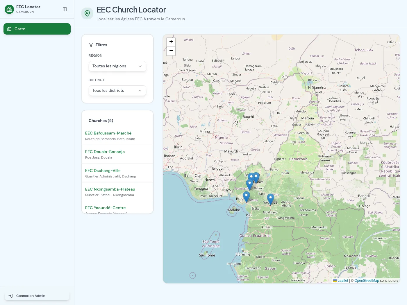 Cameroun Church Locator
