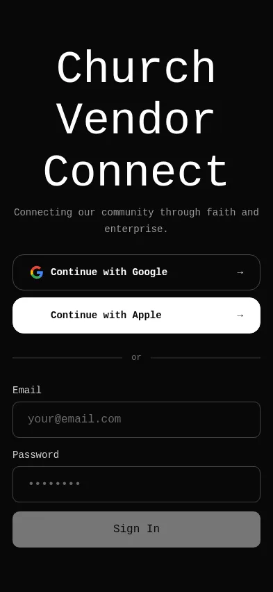 Church Vendor Connect