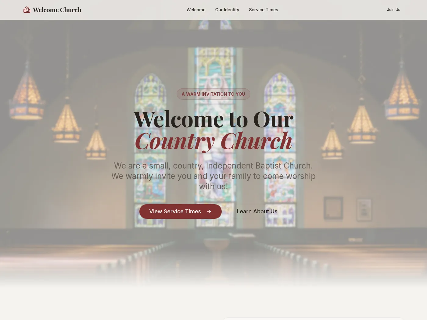 Welcome Church Website