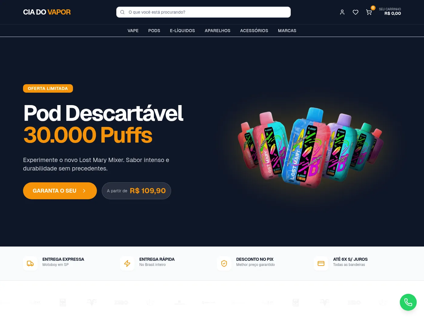 Cia do Vapor Website