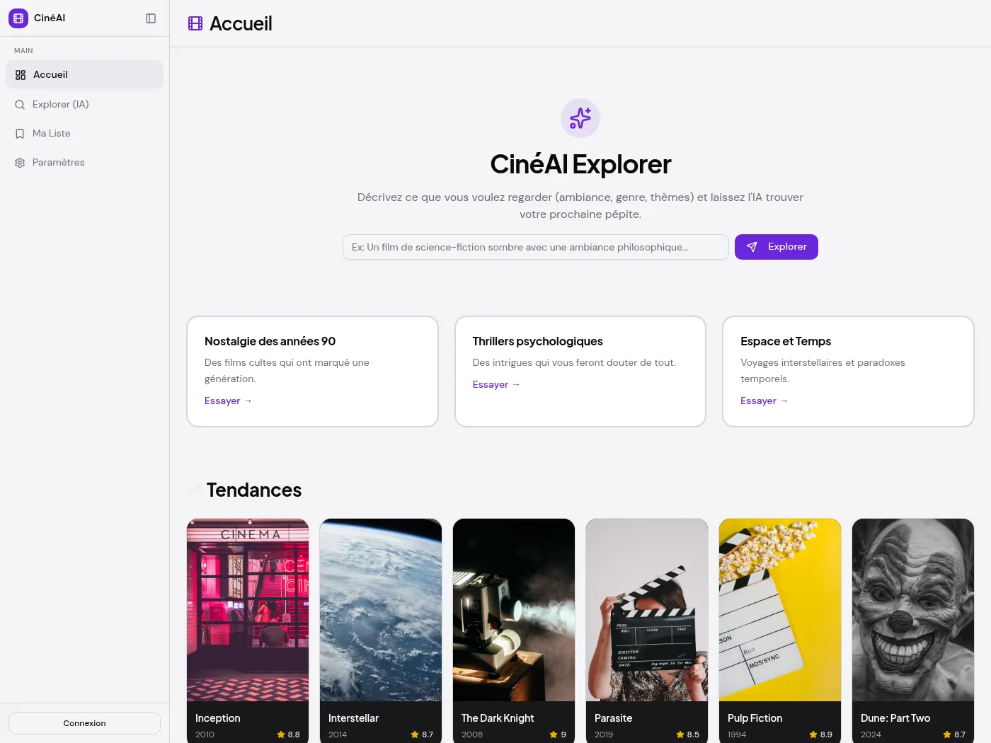 CinéAI Explorer