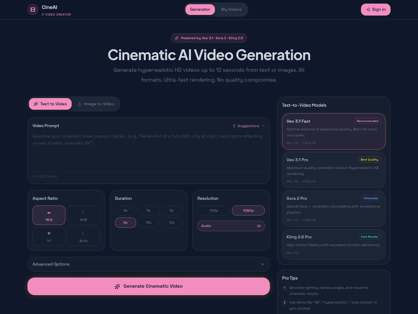 CineAI Video Creator