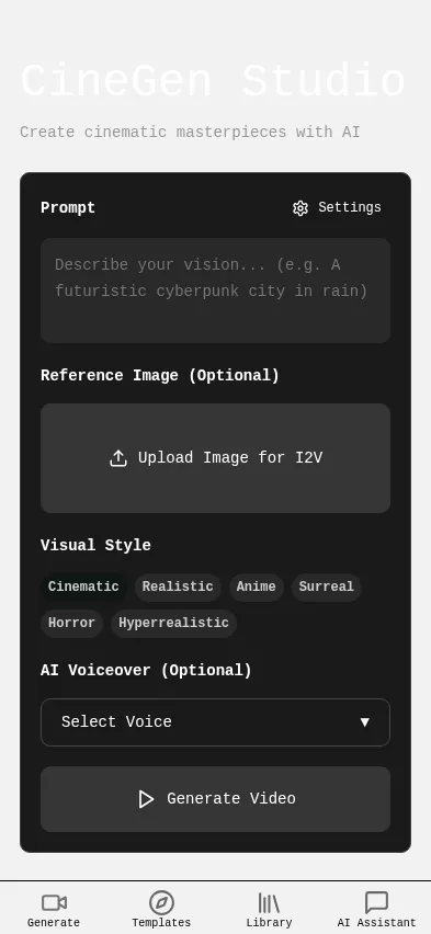 CineGen AI Studio