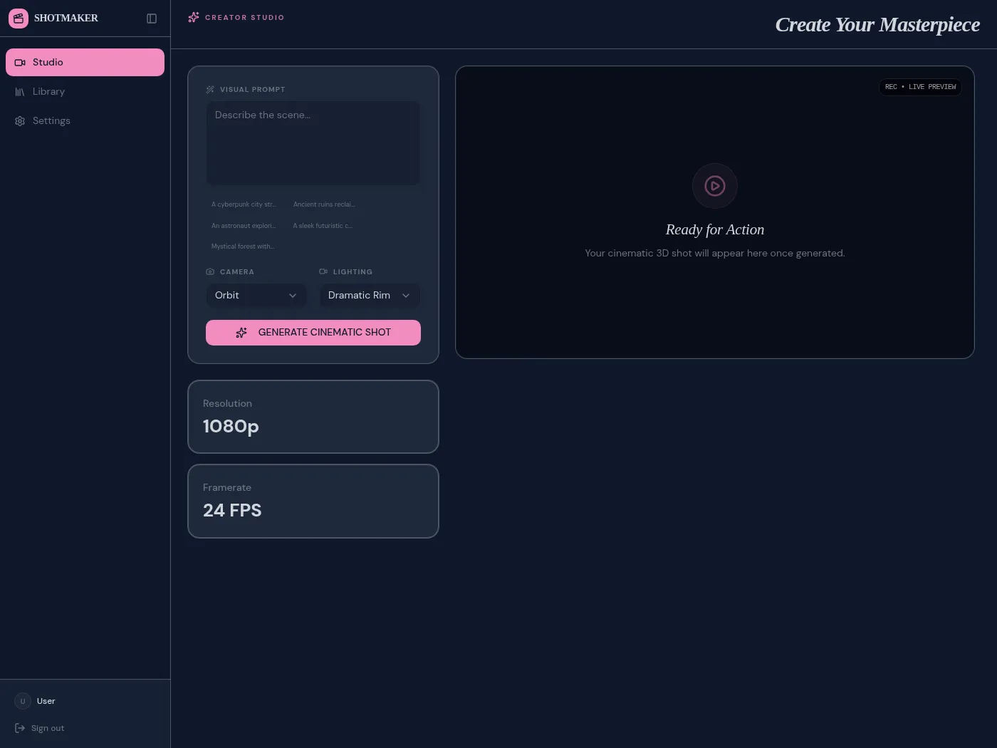 Cinematic 3D Shotmaker