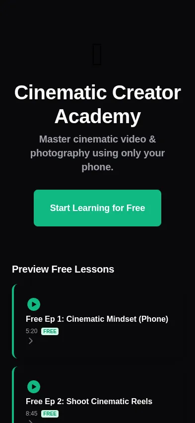 Cinematic Creator Academy