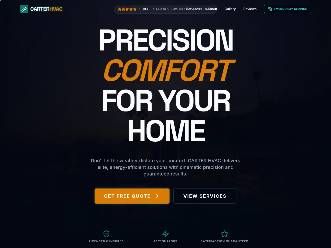 Carter HVAC Cinematic Site
