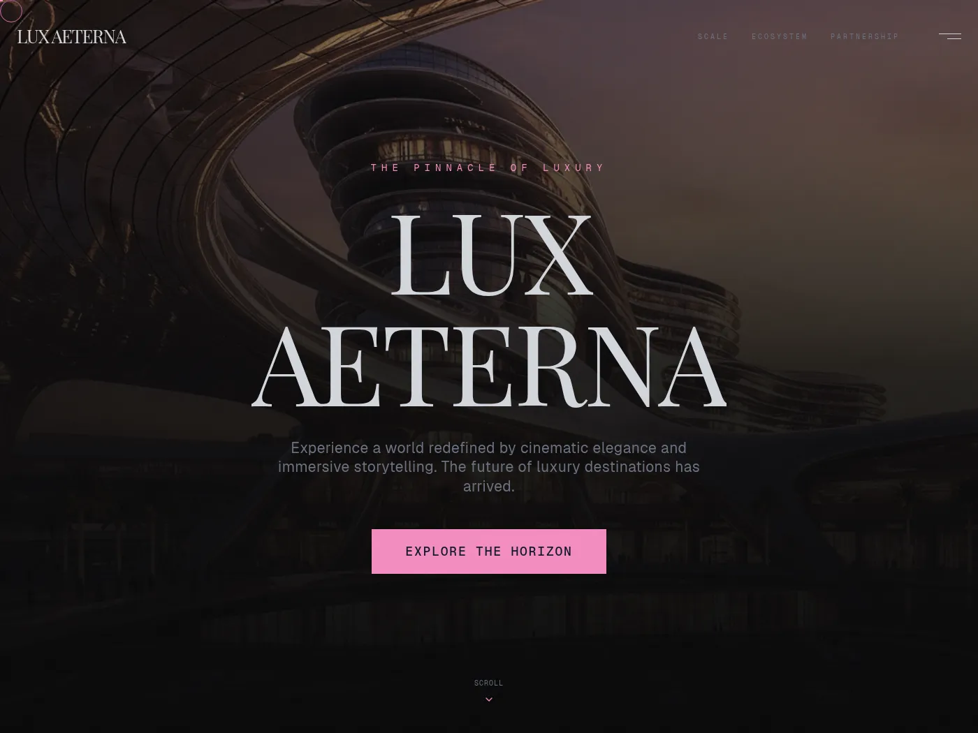 Cinematic Luxury Destination Web