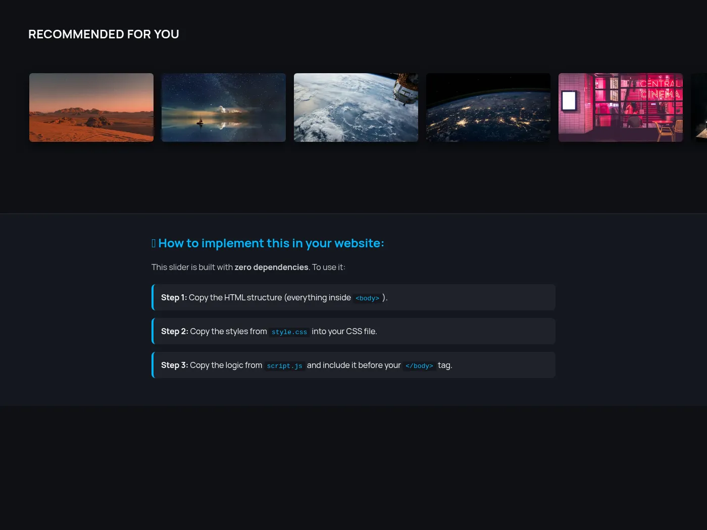 CineStream Slider