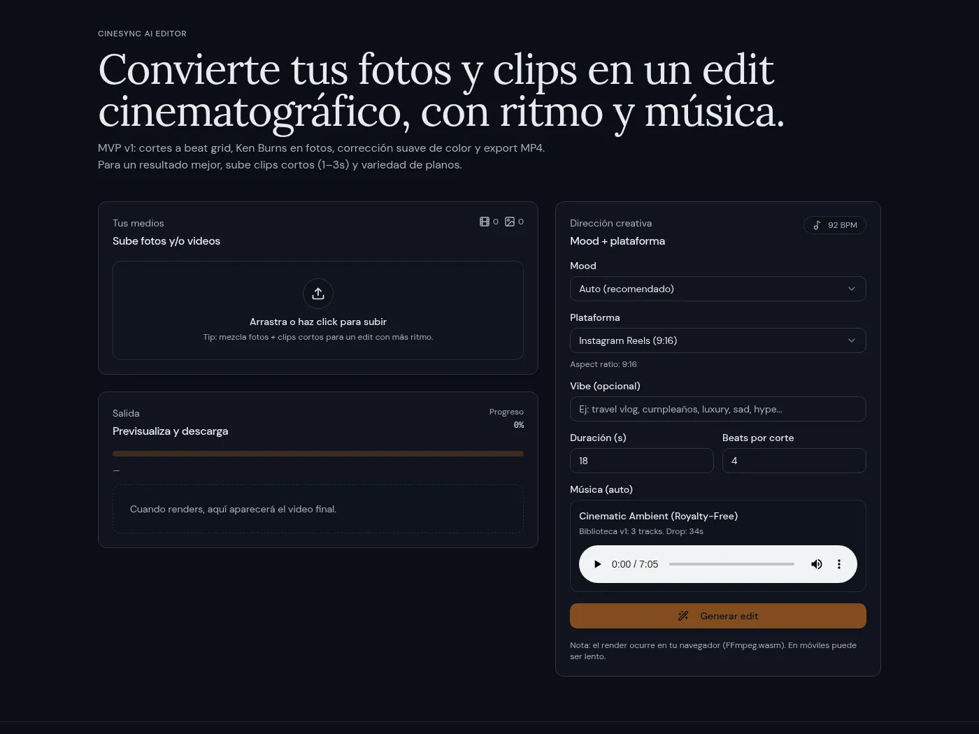 CineSync AI Editor