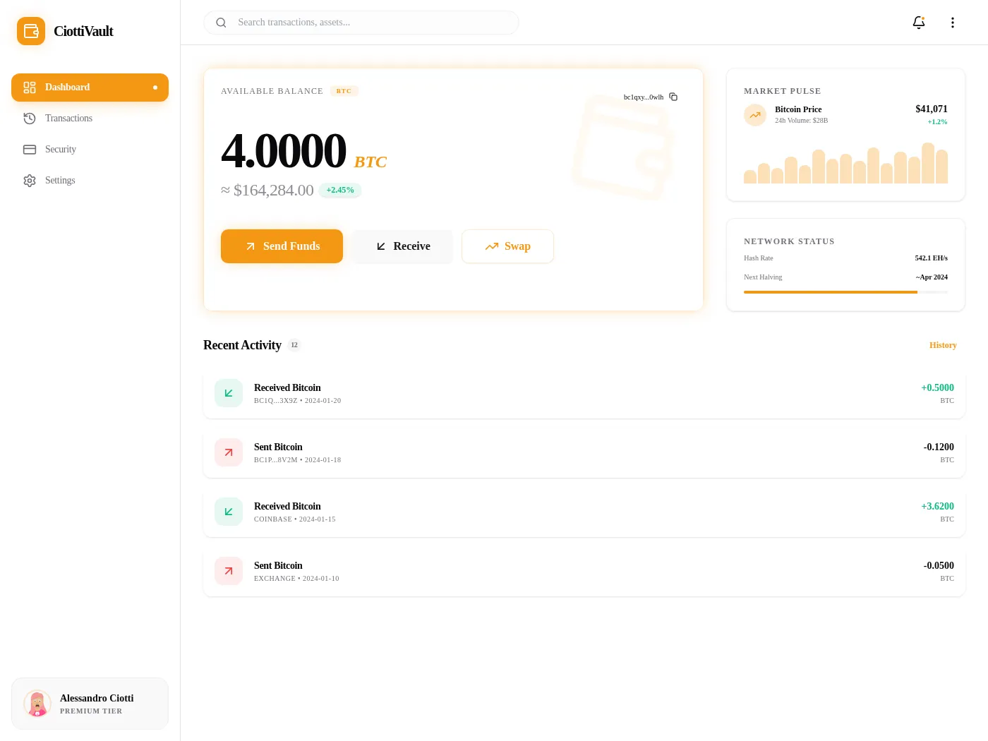 Alessandro Ciotti Bitcoin Wallet