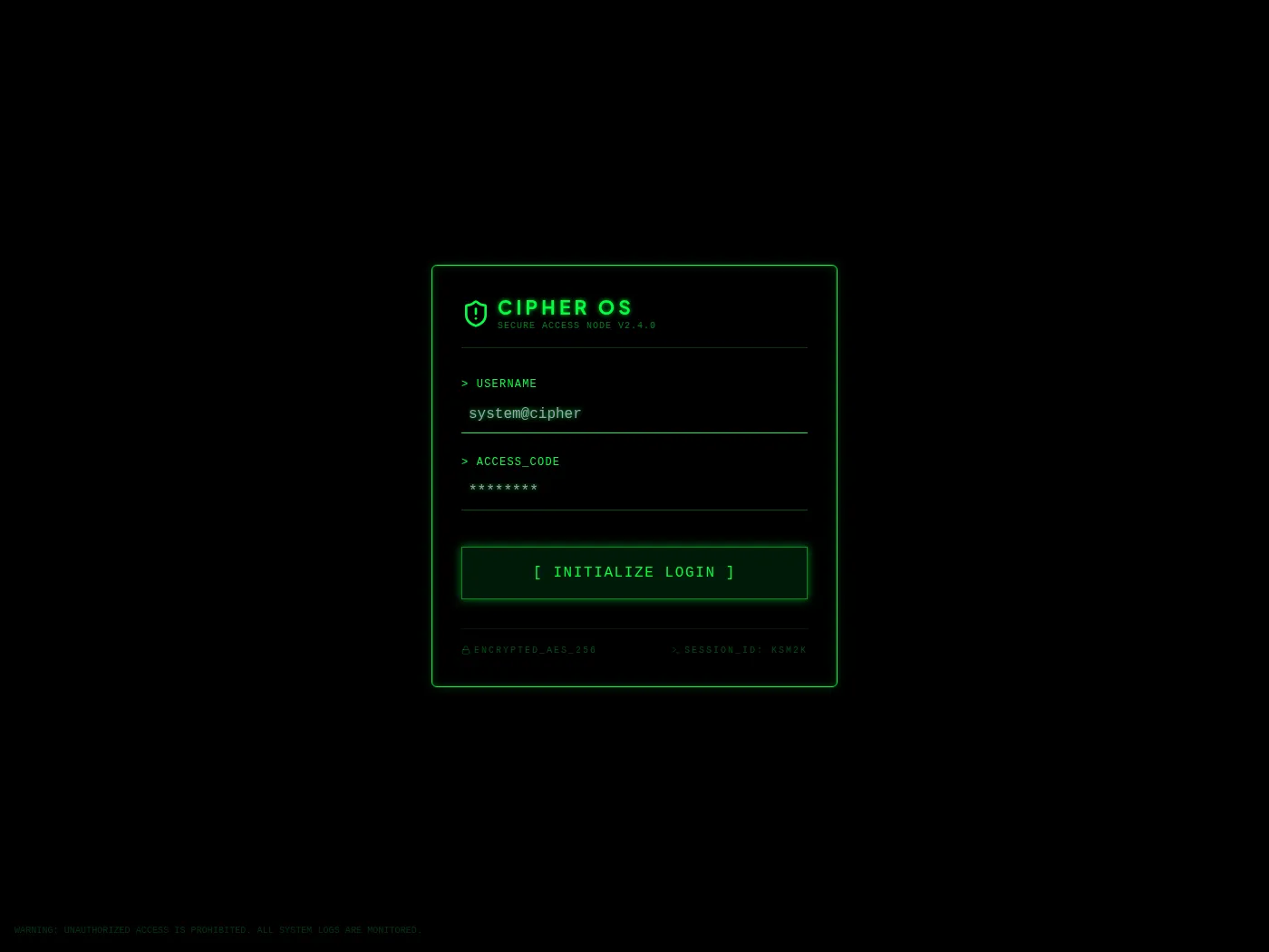 Cipher Admin Dashboard