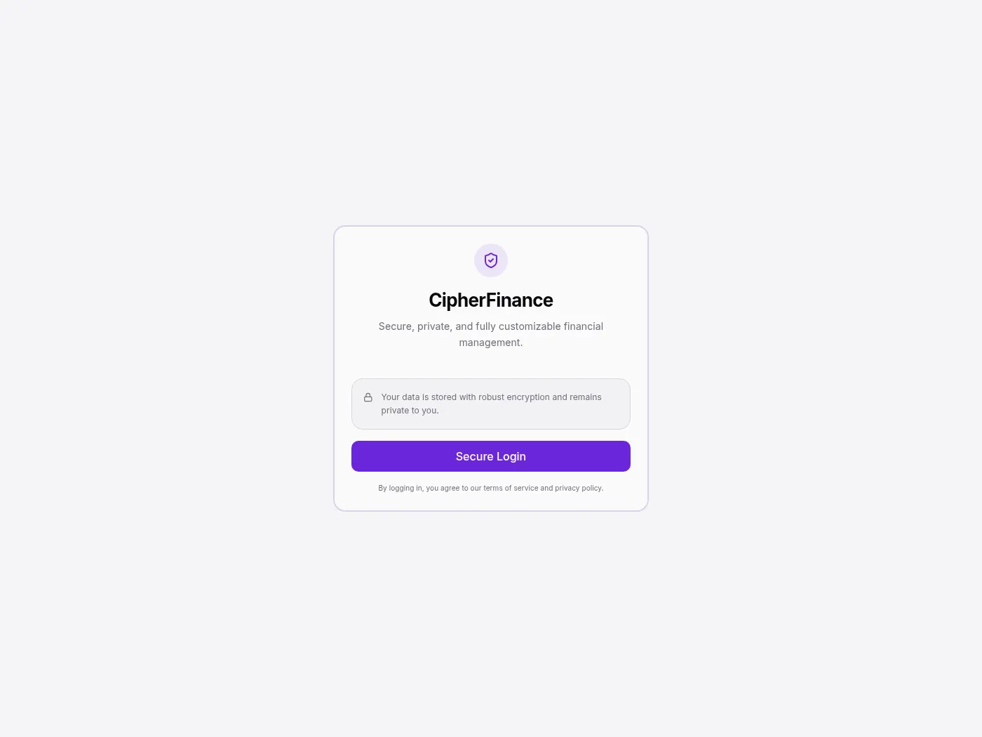 CipherFinance Desktop
