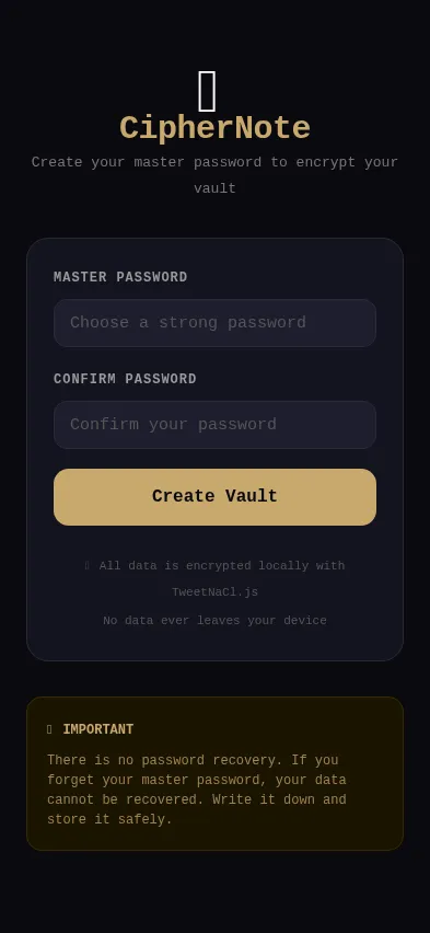 CipherNote Mobile