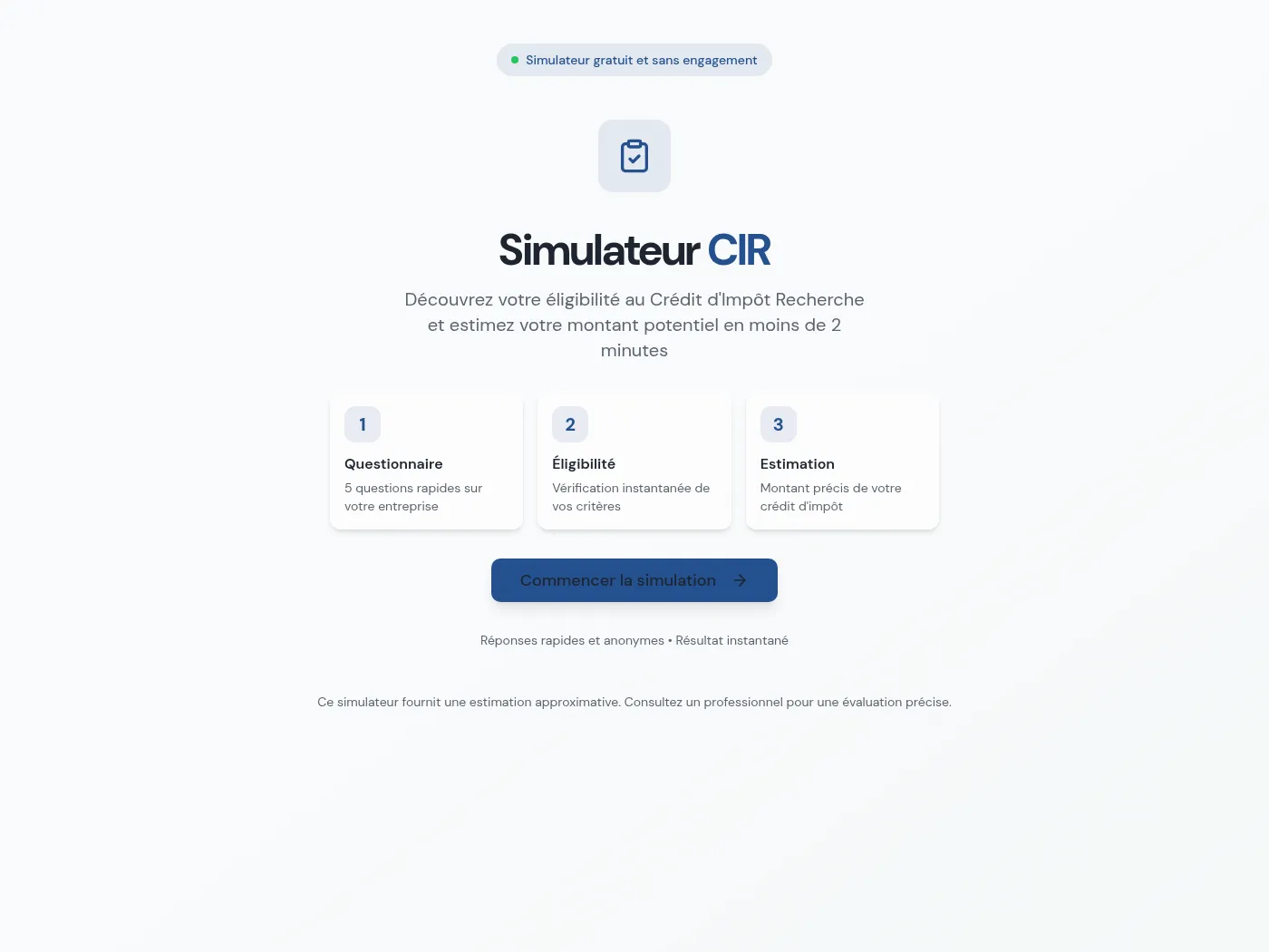 CIR Eligibility Simulator