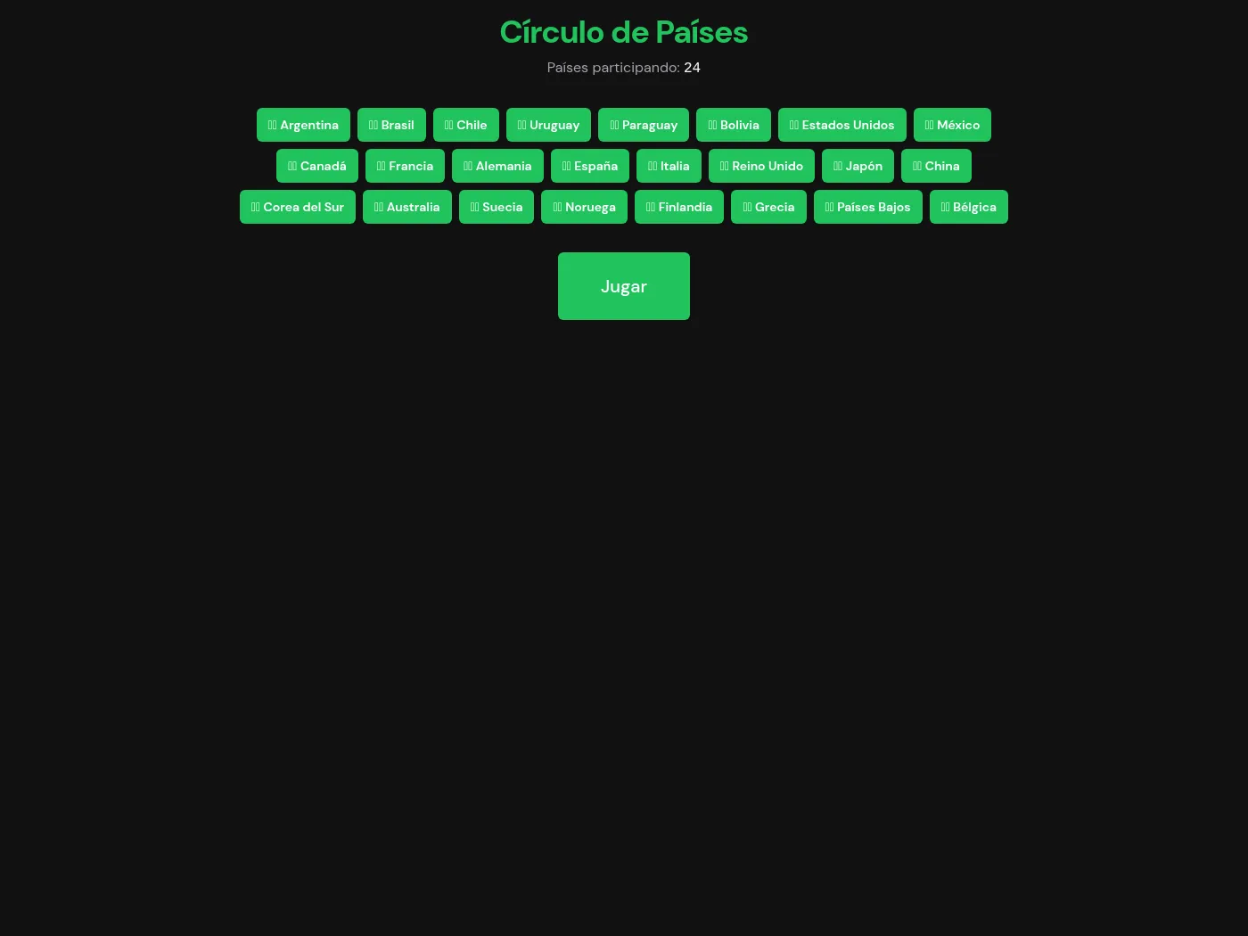 Círculo Países Blink Game