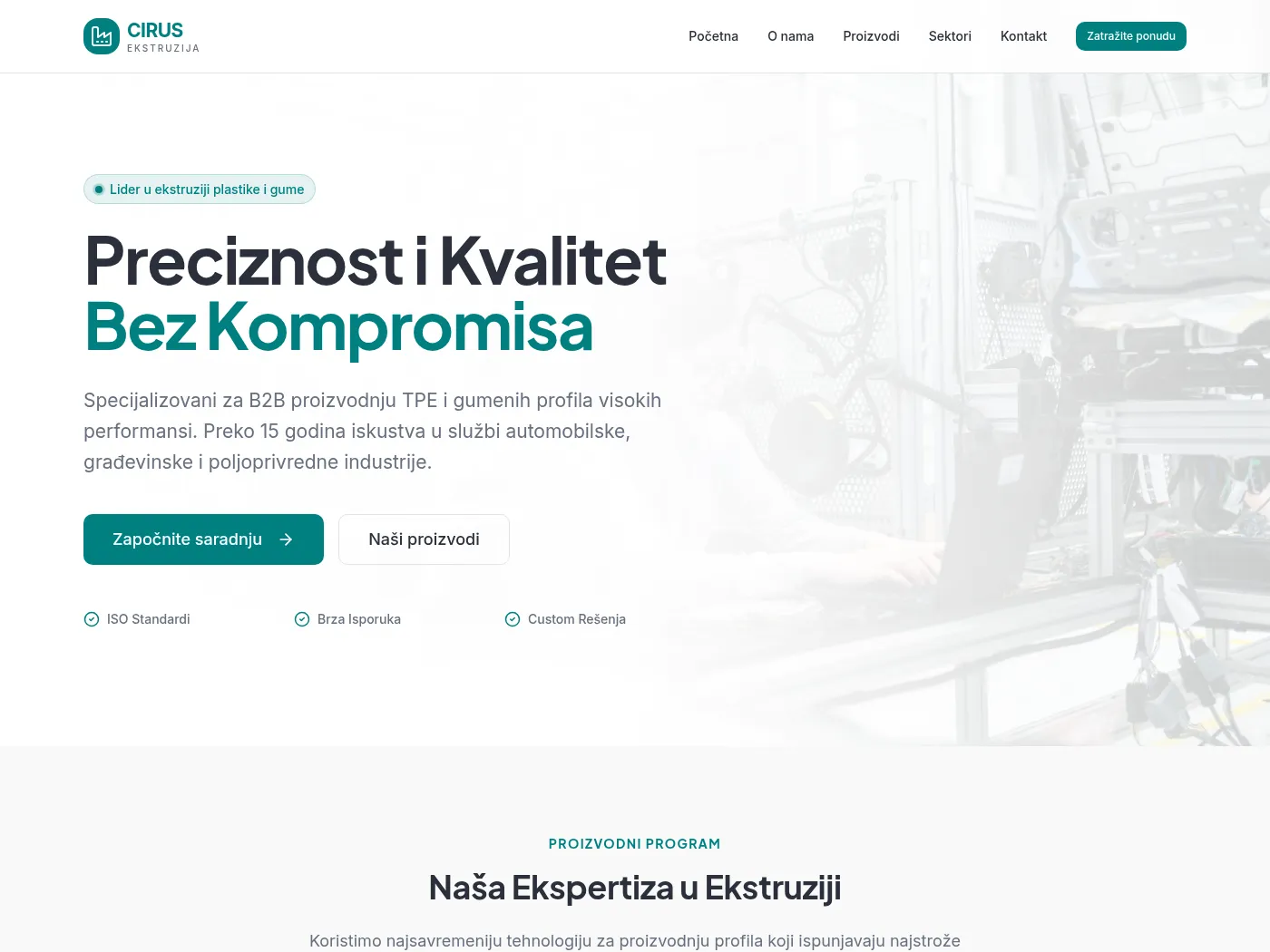 Cirus Ekstruzija Website