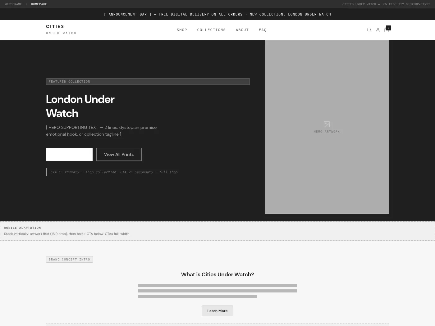 Cities Under Watch Wireframes