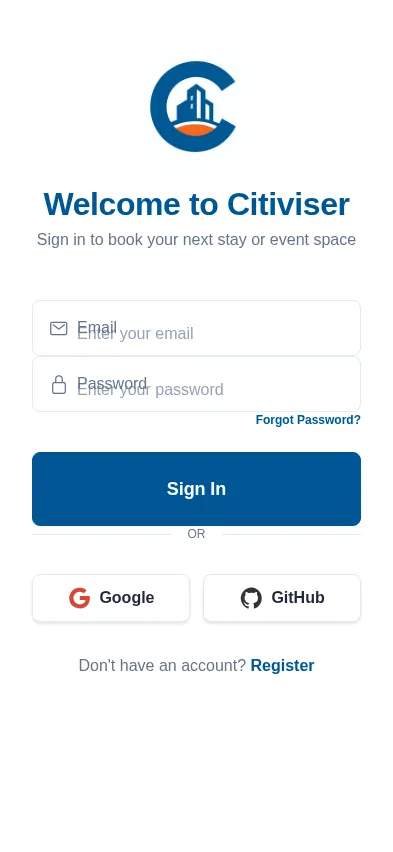 Citiviser Booking App