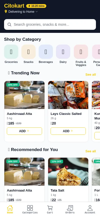 Citokart Quick-Delivery App