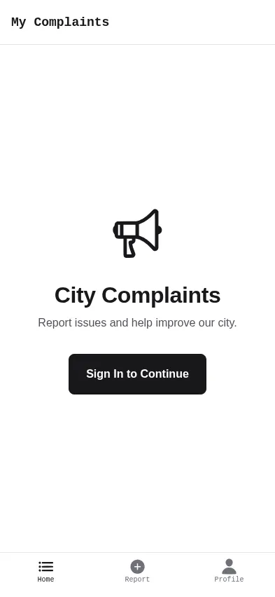 City Complaints Mobile App