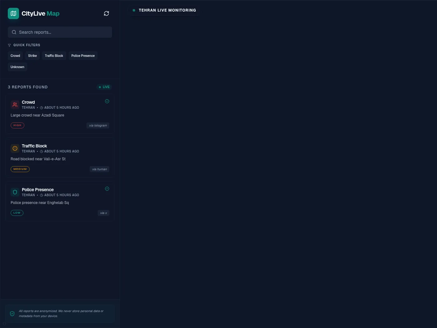 City Crowd Live Map