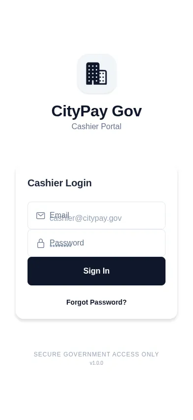 CityPay Gov Cashier App