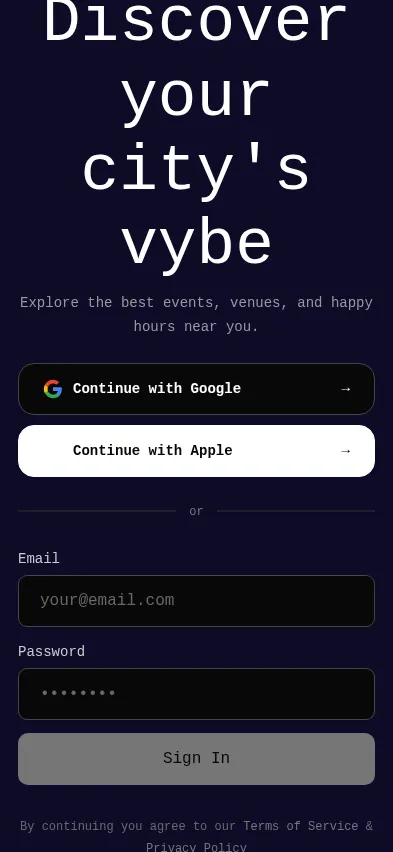 CityVybe Social Discovery
