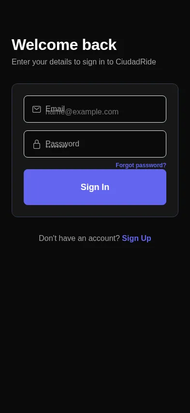 CiudadRide App