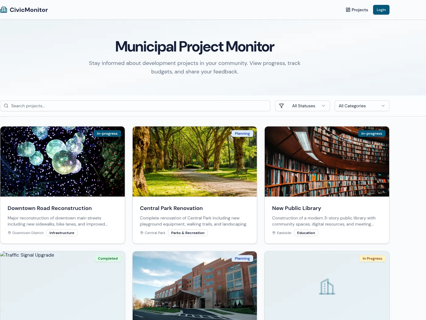 Civic Project Monitor