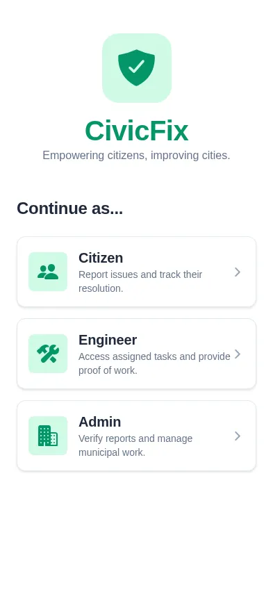 CivicFix Mobile App
