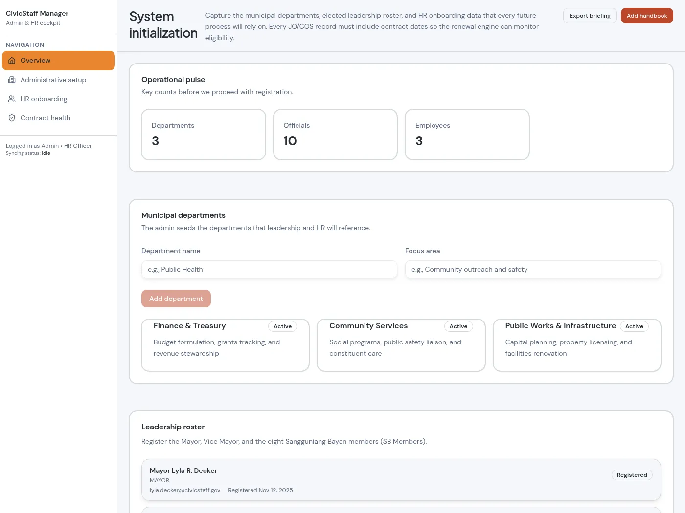 CivicStaff Manager