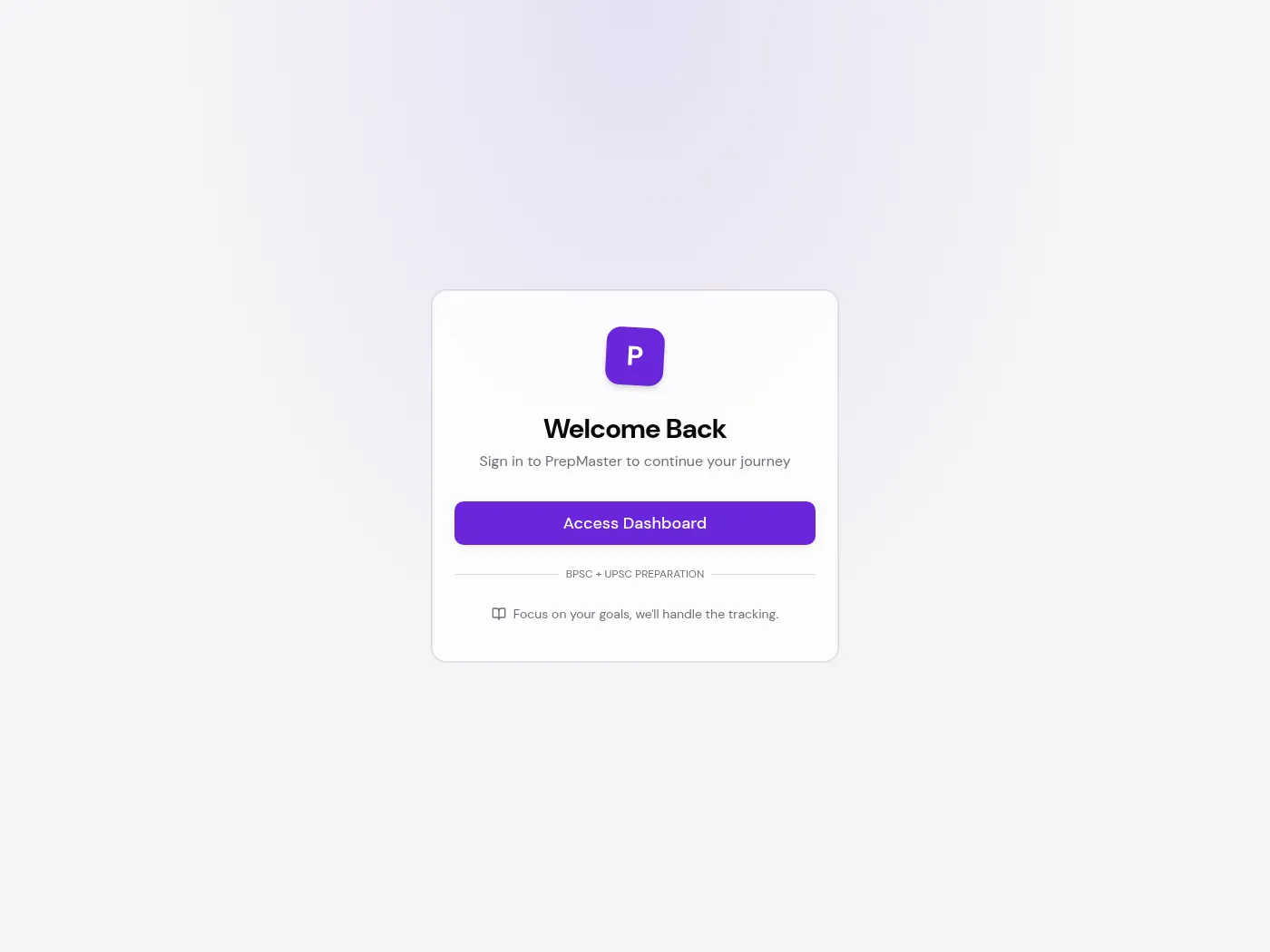 PrepMaster Dashboard
