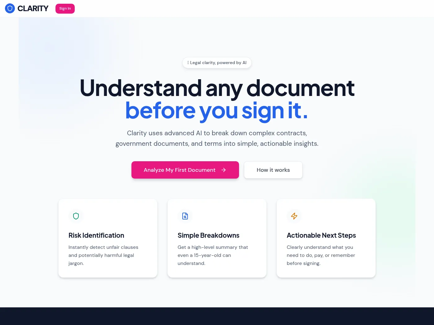 Clarity AI Document Analyzer