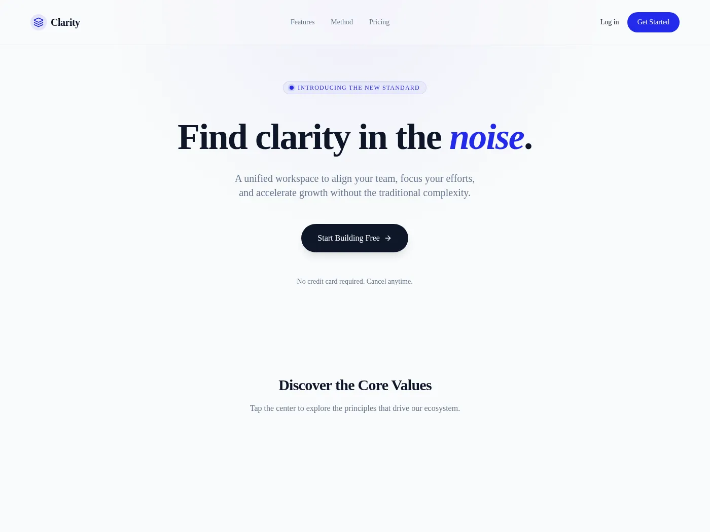 Clarity Hero Landing