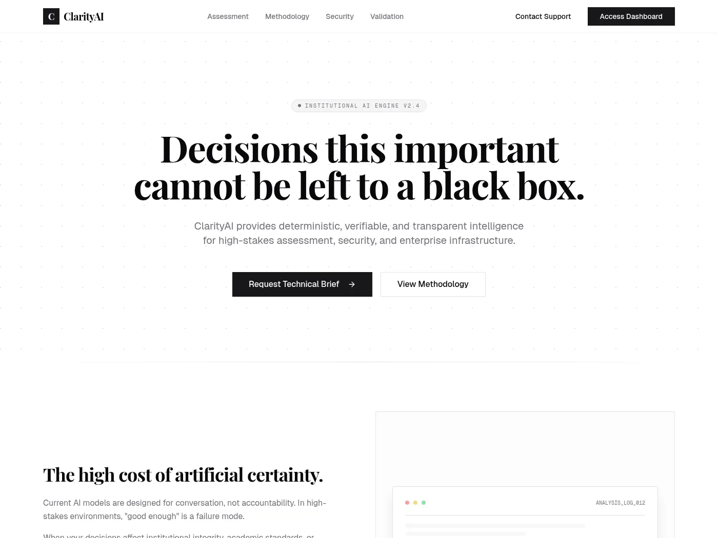 ClarityAI Landing Page