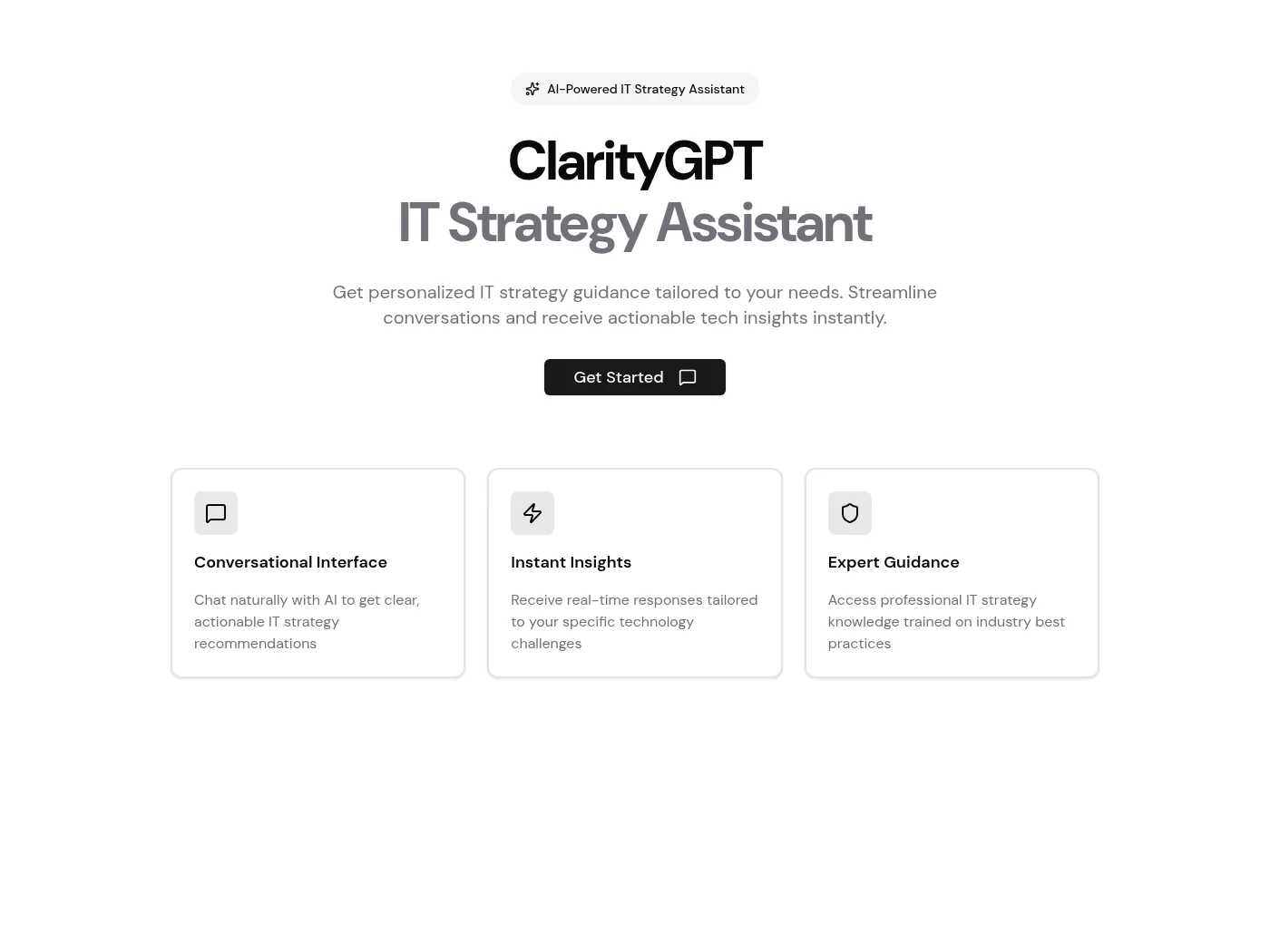 ClarityGPT Assistant Page