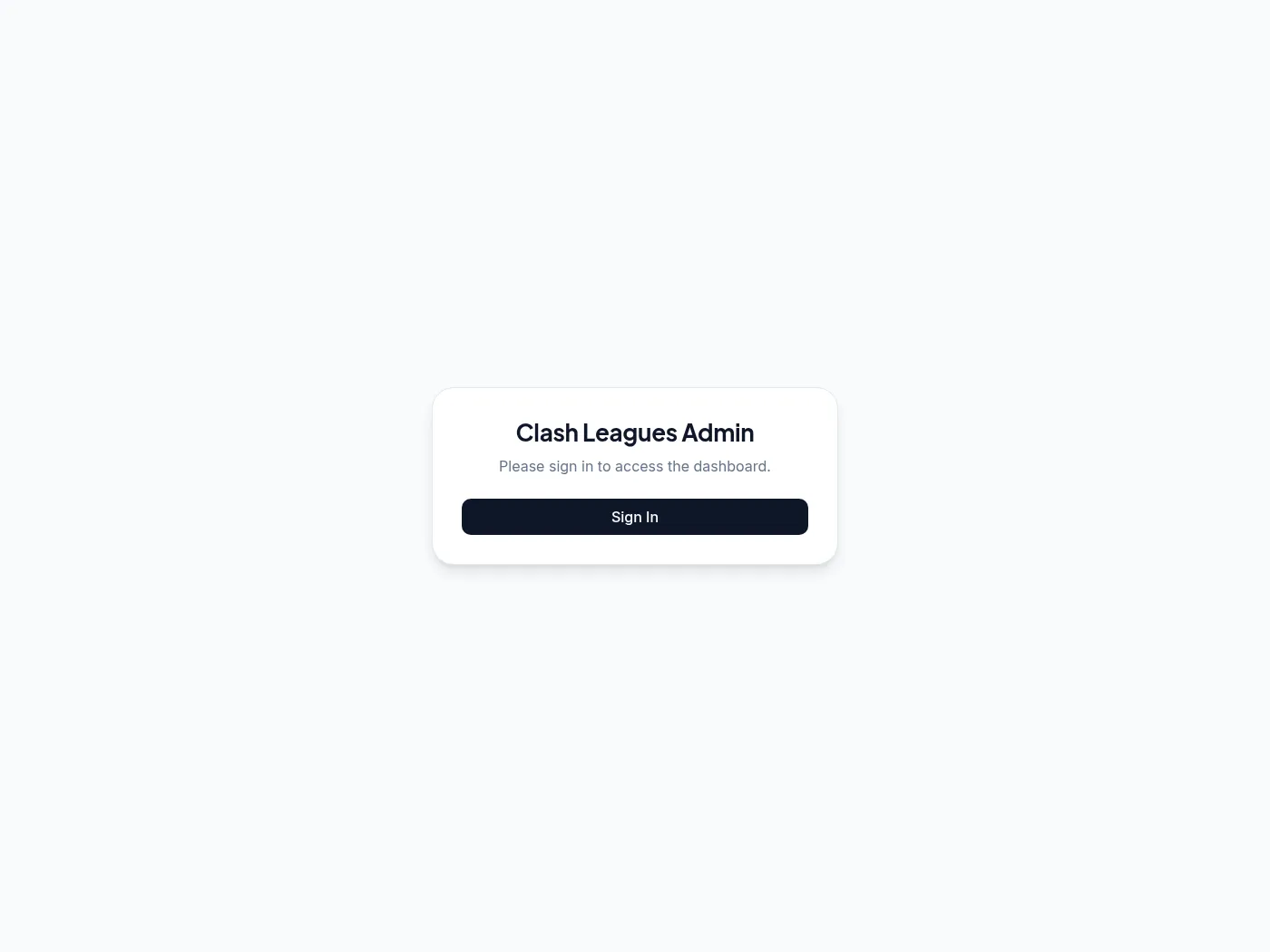 Clash Leagues Admin Dashboard
