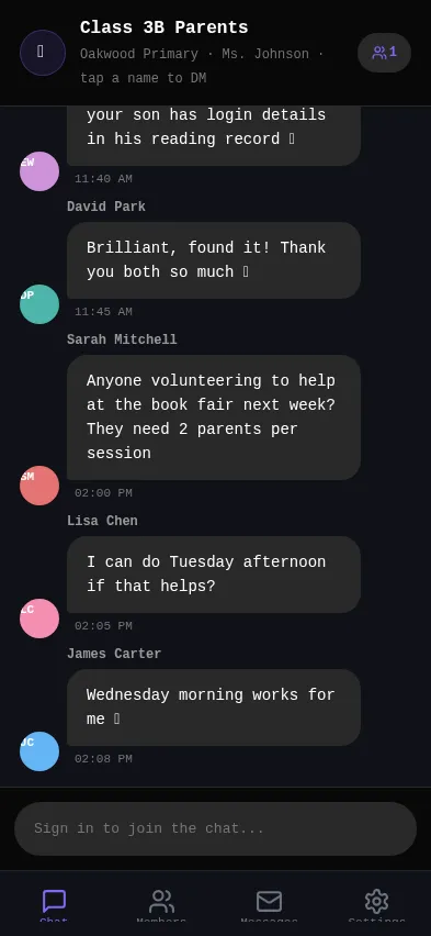 Class Parent Chat