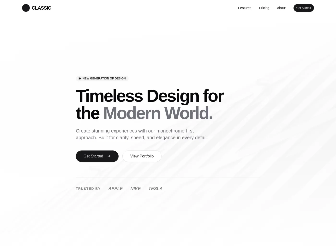 Classic Landing Page