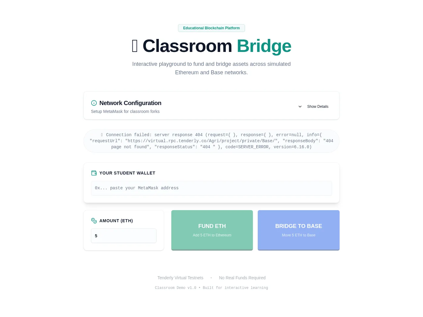 Classroom Bridge Demo