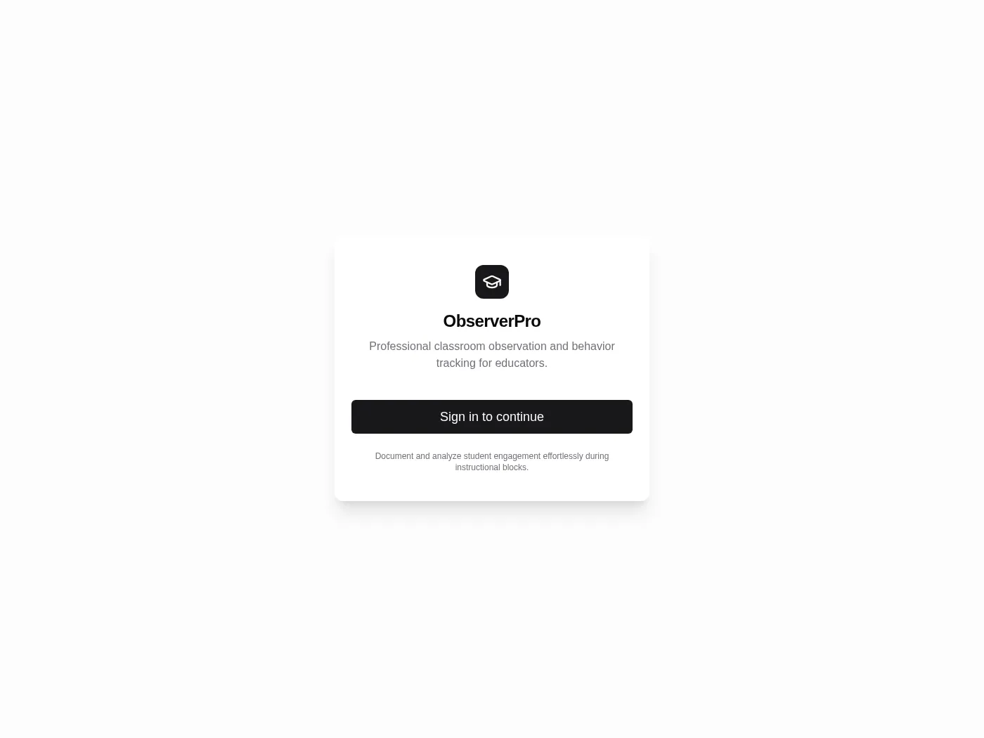 Classroom Observation Tracker