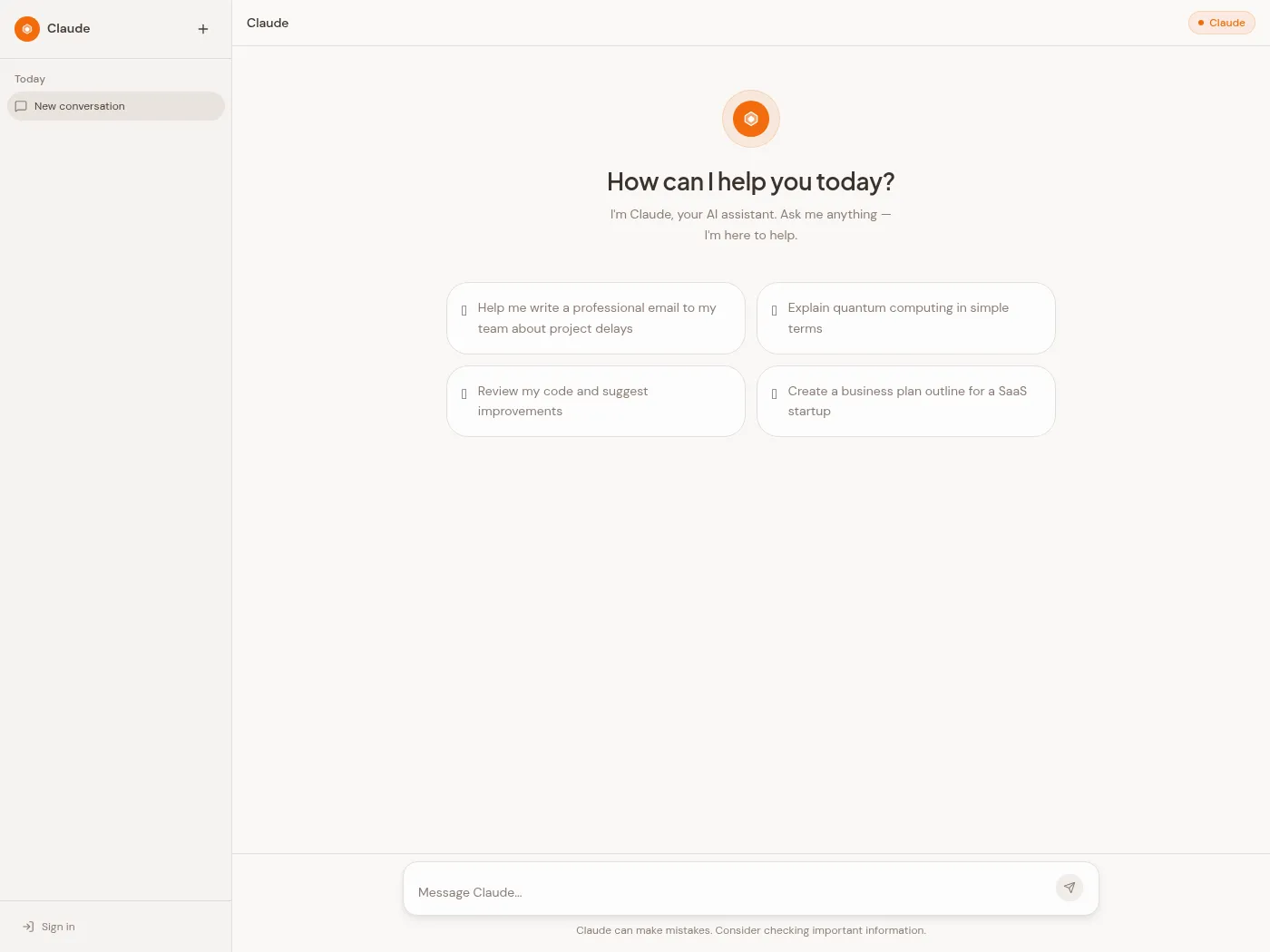 Claude Chat Web