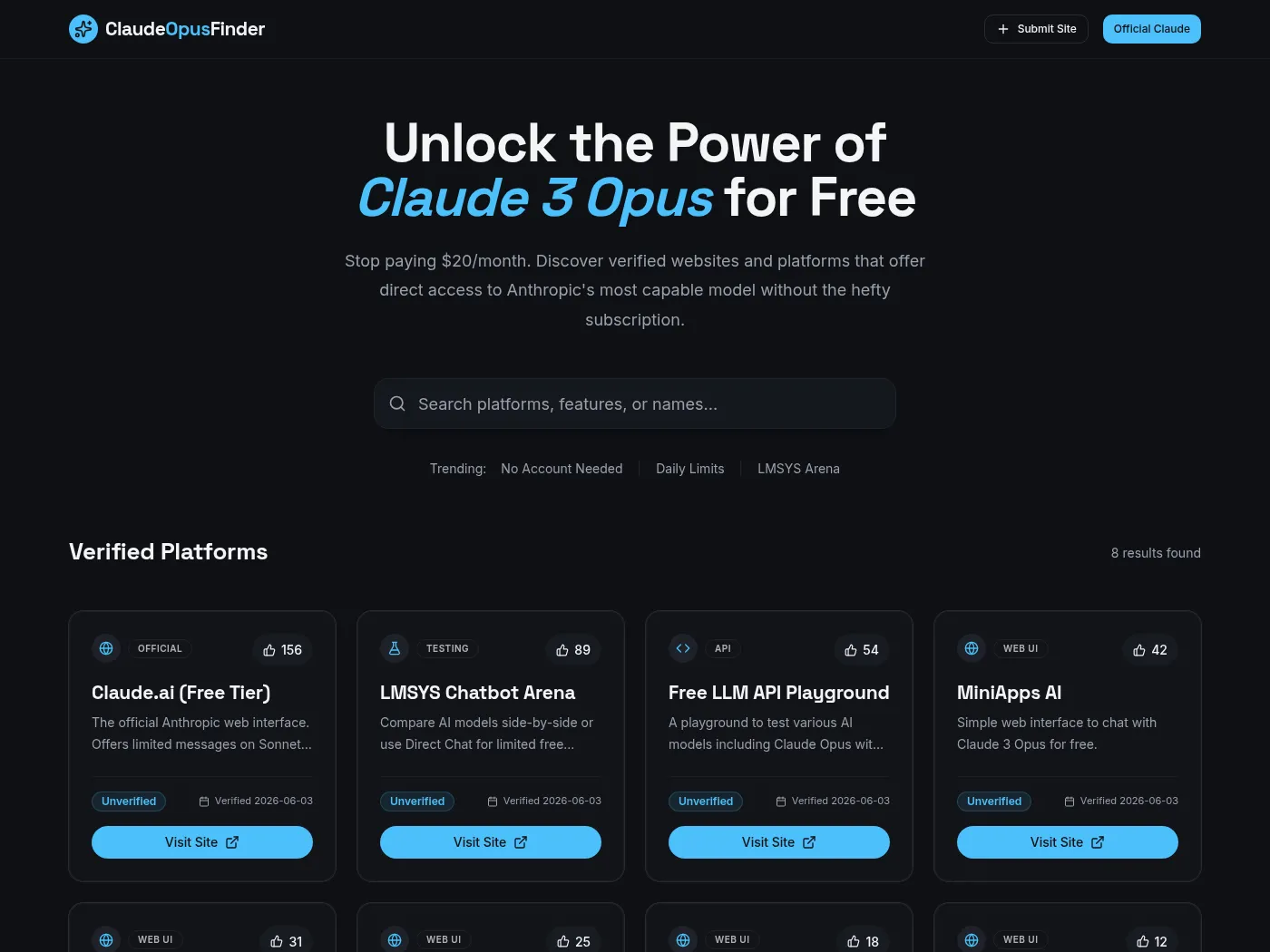 Free Claude Opus Finder