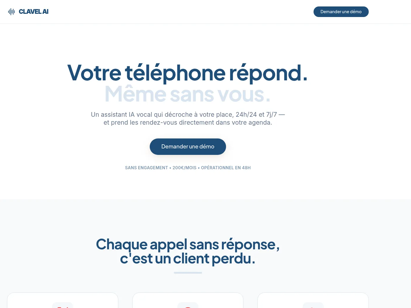 Clavel AI SaaS Landing
