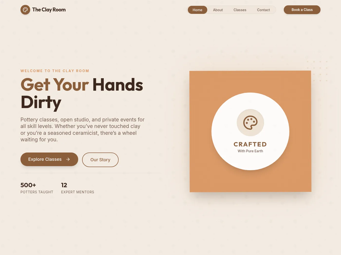 Clay Room Landing Page
