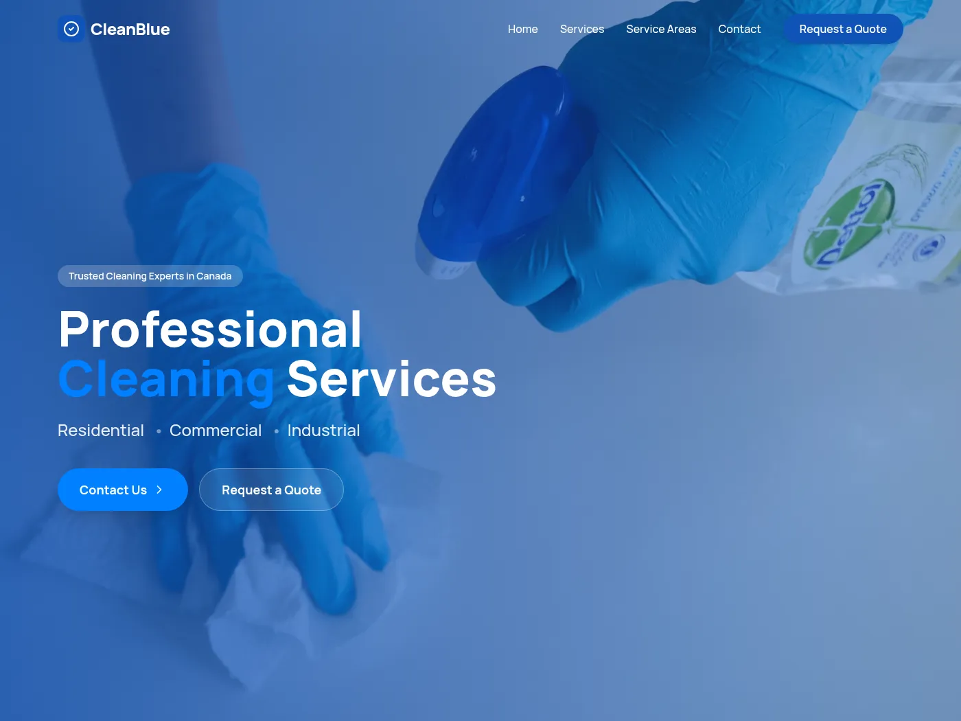 CleanBlue Landing Page