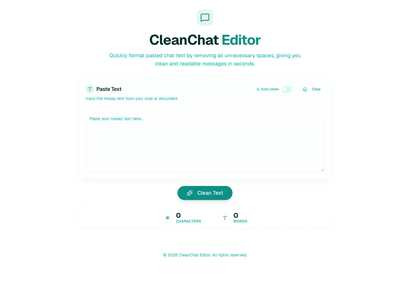 CleanChat Editor