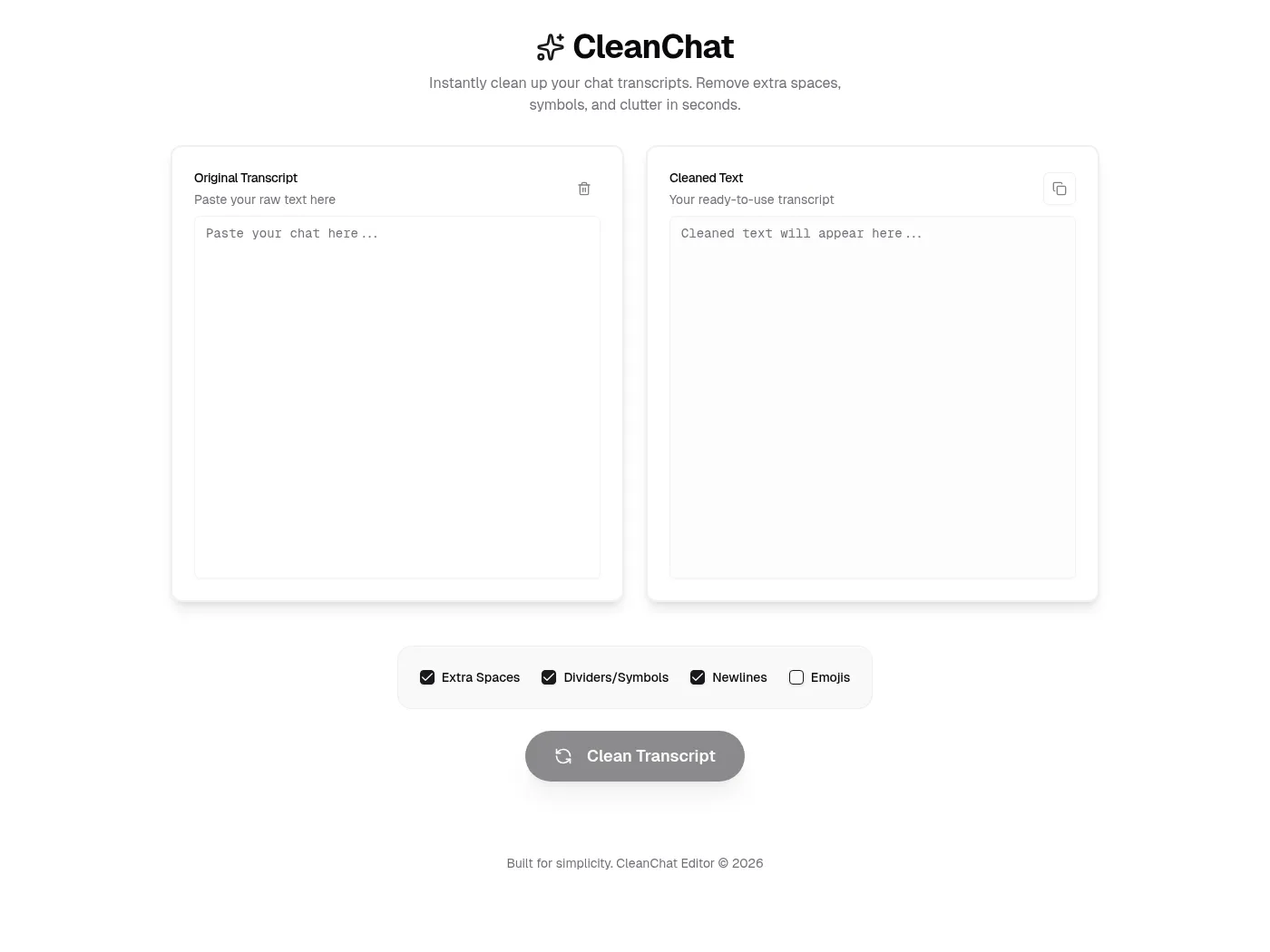 CleanChat Editor